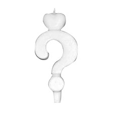 Lumanari semnul intrebarii alb, 1 set: 10 buc. - Lumea