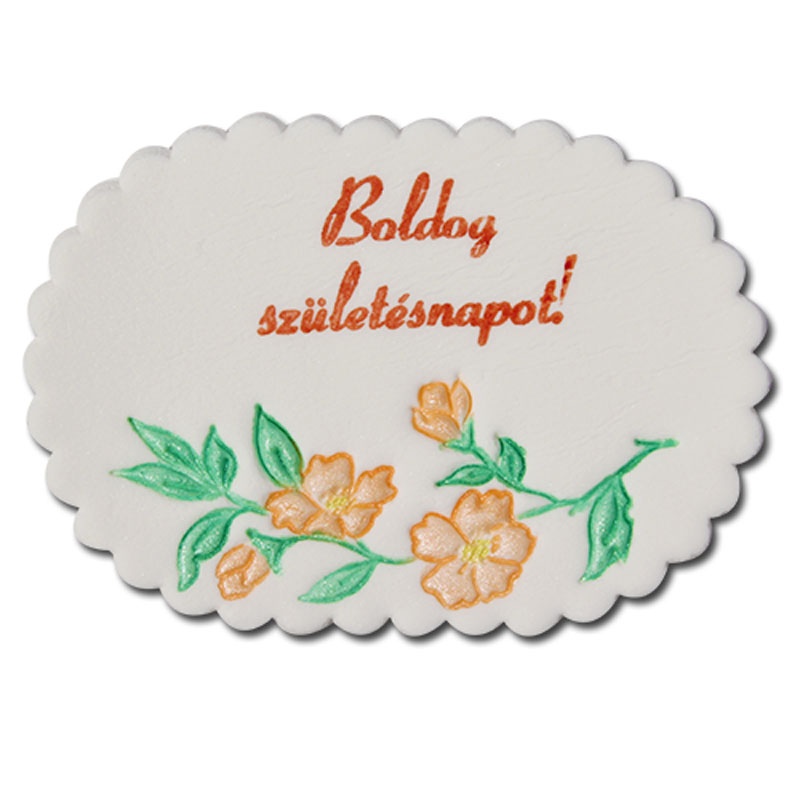 Tablita din zahar cu floricele roz - Lumea