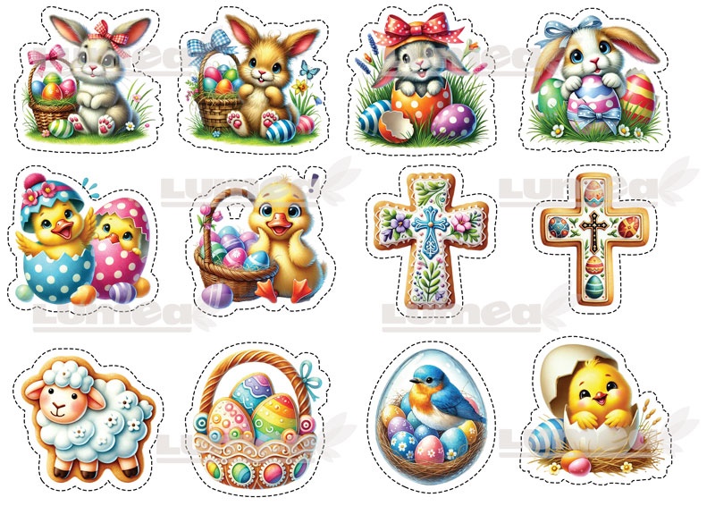 Imagine comestibila tort din Zahar Figurine de Paste - Lumea