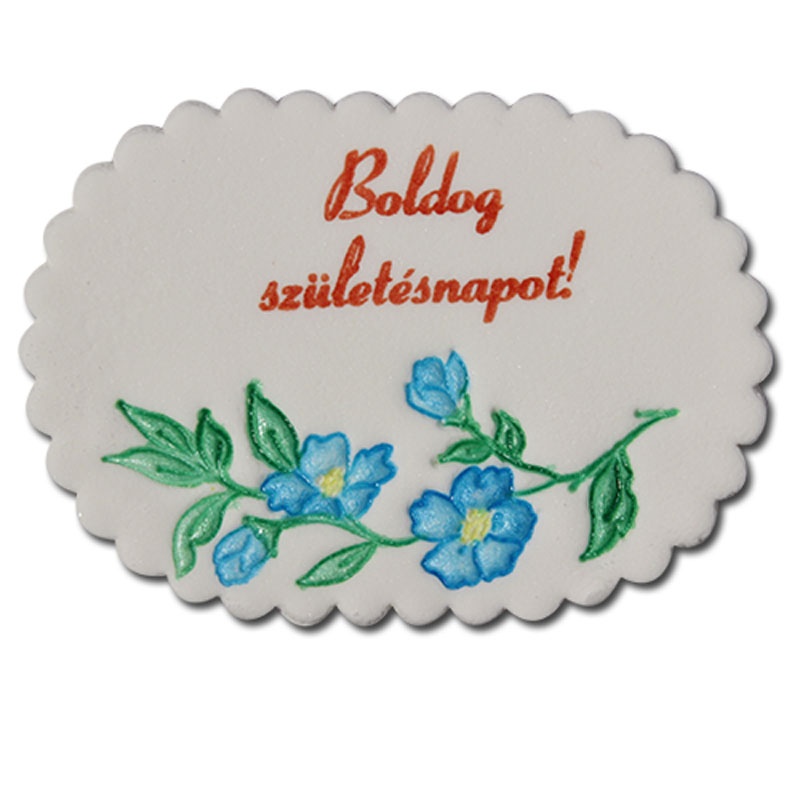 Tablita din zahar cu floricele roz - Lumea