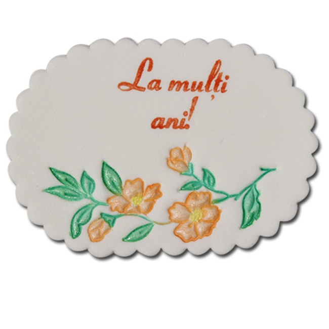 Tablita din zahar cu floricele roz - Lumea