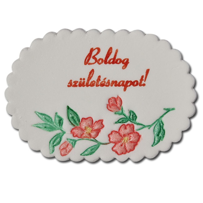 Tablita din zahar cu floricele roz - Lumea