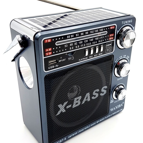 Radio portabil cu incarcare solara XB921BT-S si Bluetooth X-Bass
