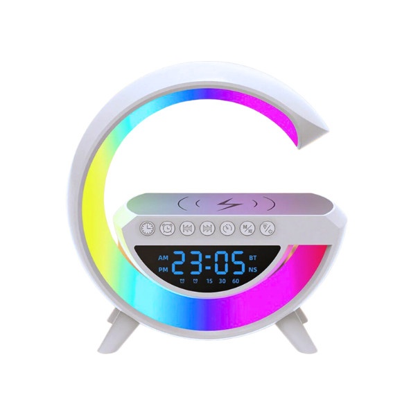 BOXA PORTABILA CU CEAS MINI 3401 LAMPA ACUM RGB INC WIRELESS