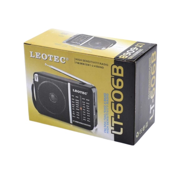 RADIO PORTABIL LEOTEC LT 606B BATERII R20 DC 3V FM/MW/SW1-2 4 BENZI