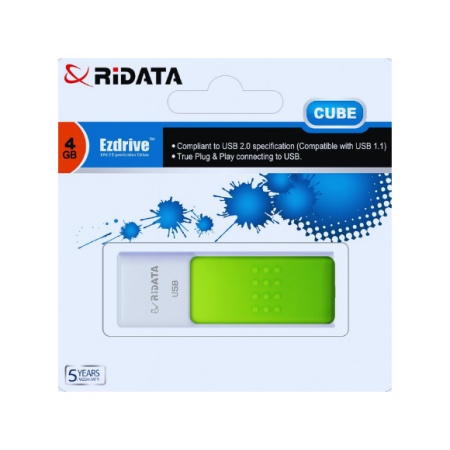 STICK MEMORIE USB RIDATA ID50 4GB USB 2.0 VERDE