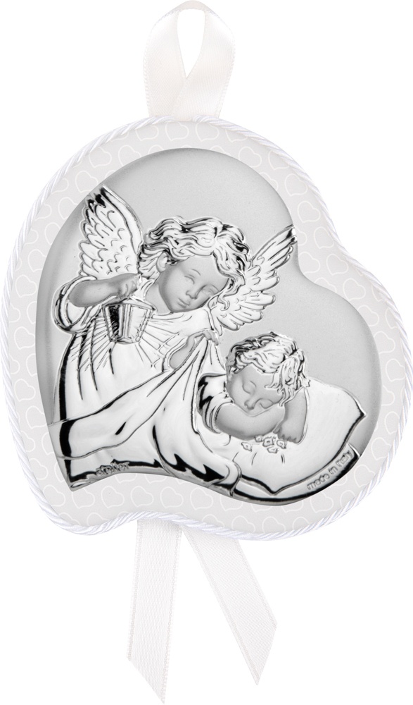 Icoana argintata Ingerul Pazitor Rama Alba