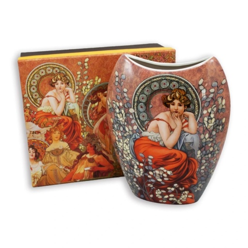 Vaza picturi Alphonse Mucha Topaz - Cafeniu 20 cm