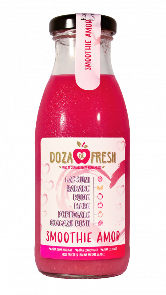 Doza de Fresh Smoothie Amor Capsuni, Banane, Rodie, Coacaze Rosii ...