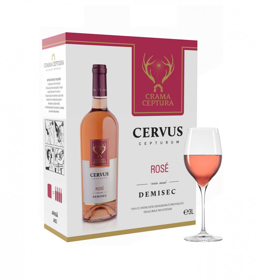 Crama Ceptura Cervus Cepturum Rose Demisec Bag in Box 3L