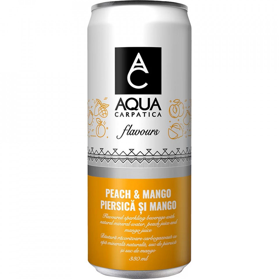 Aqua Carpatica Flavours Piersica & Mango Doza 4 x 0.33L