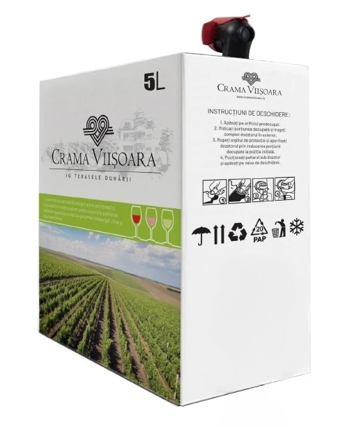 Crama Viisoara Vin Bag in Box Chardonnay Alb Sec 5L