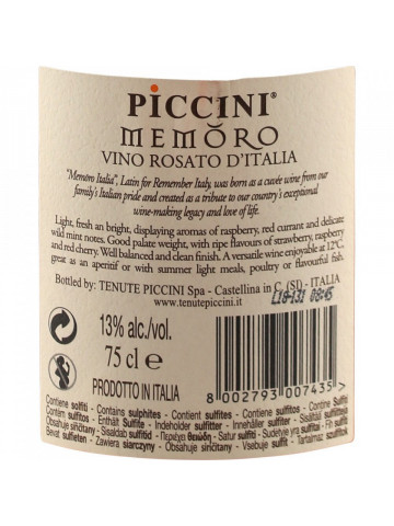 Piccini Memoro Rose d' Italia 0.75L
