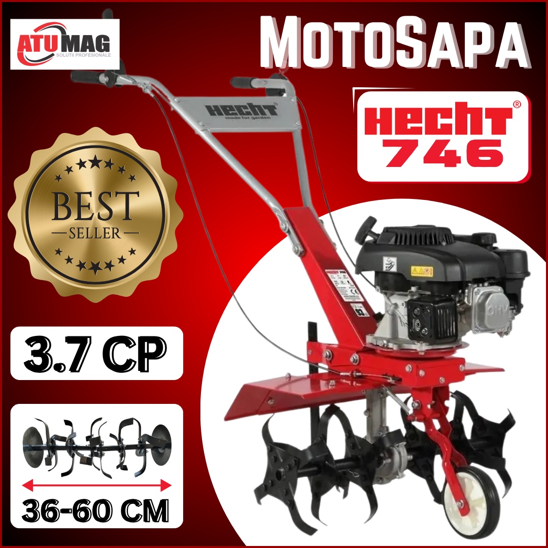 Motosapa HECHT 746, putere 3.7 CP, latime 59 cm