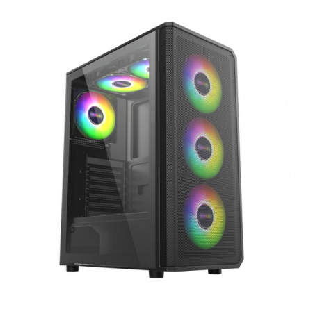 Carcasa PRO GAMING GHOST Mid Tower ARGB Negru, Tempered Glass ...