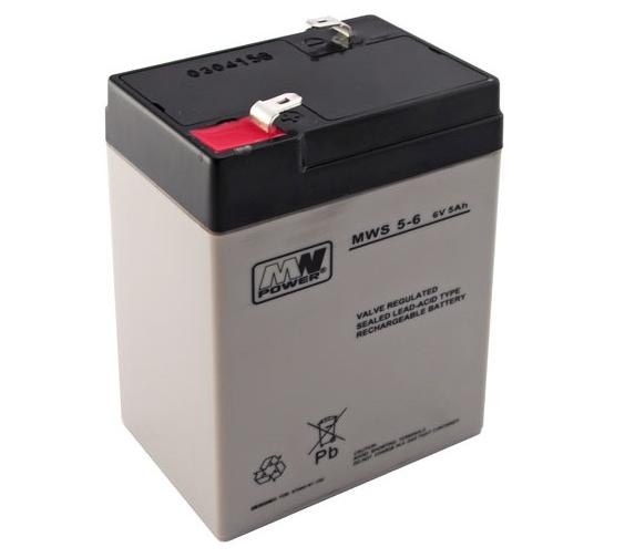 Acumulator AGM 5Ah 6V seria MW Power, MWS5-6, terminal de conexiune F1 ...