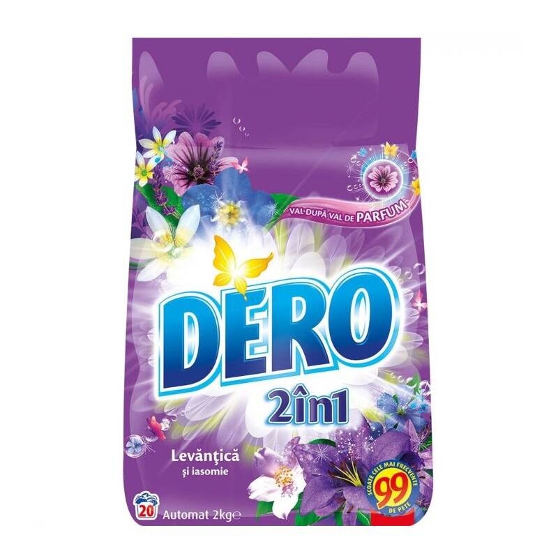 Detergent de rufe pudra Dero 2in1 Lavanda si Iasomie 2kg