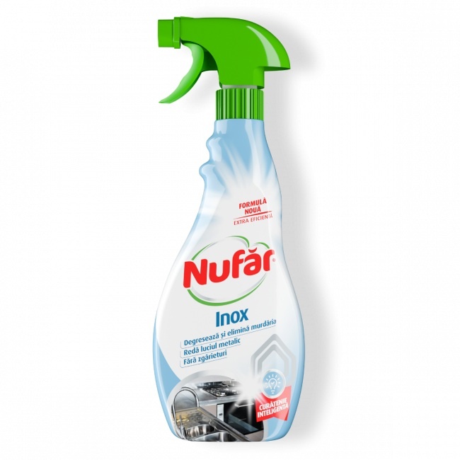 Solutie spray pentru curatare suprafete Inox Nufar 500ml