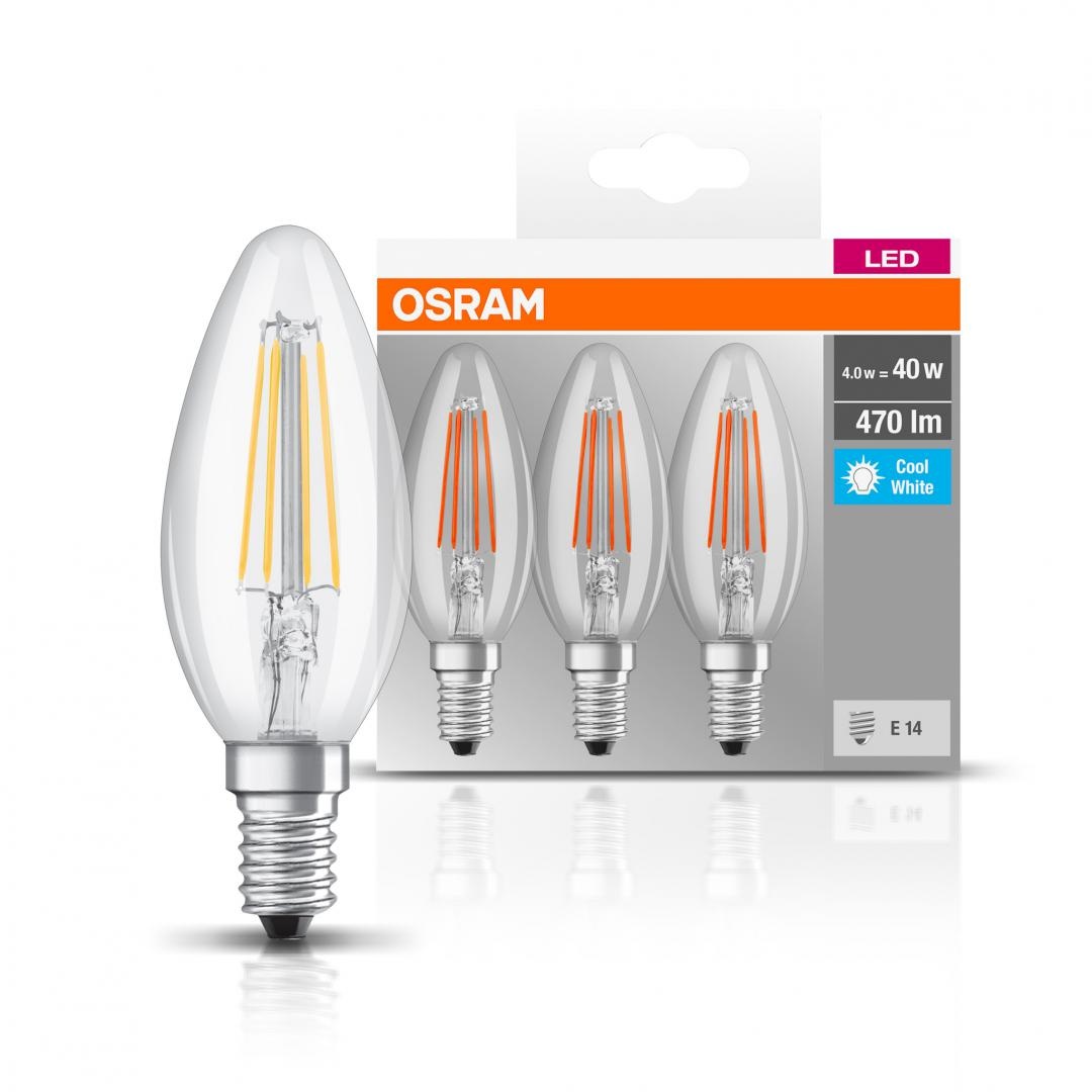 3 Becuri LED Osram Base Classic B, E14, 4W (40W), 470 lm, luminaneutra ...