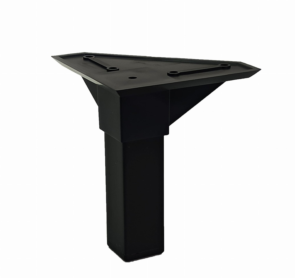 Picior mobilier H100 mm, baza patrata, negru mat