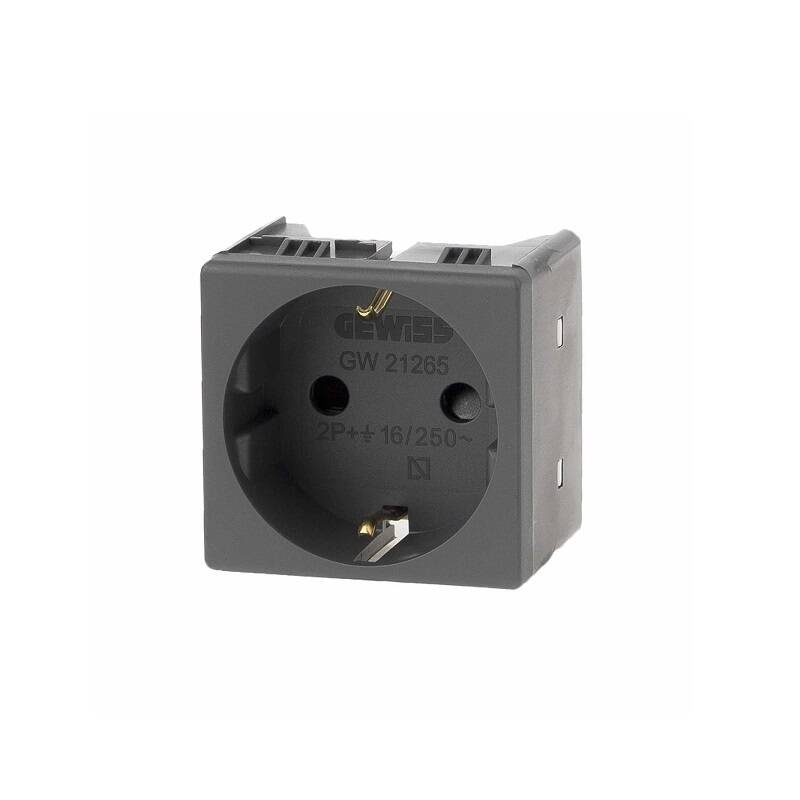 Priza schuko 2 module 16A neagra Gewiss
