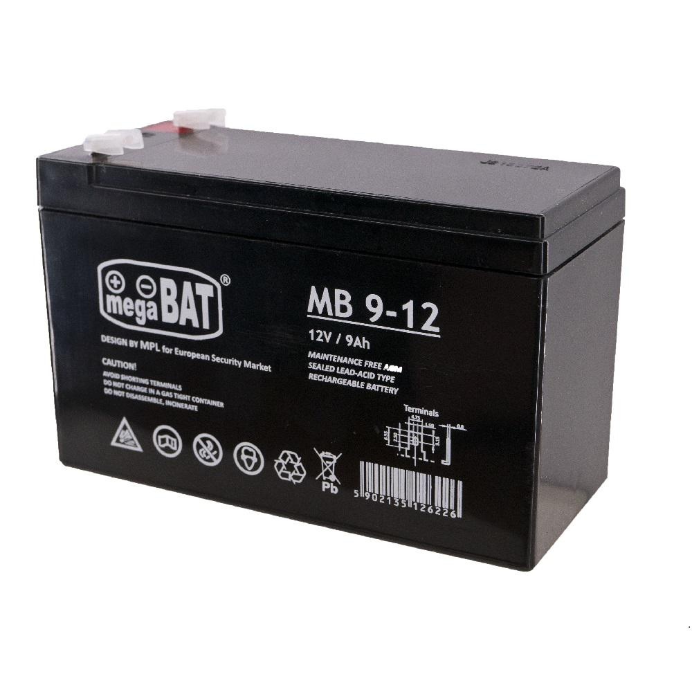 Acumulator VRLA AGM Megabat MB9-12 fara intretinere 9Ah 12V. terminal ...