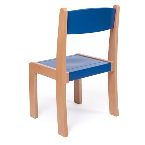Scaun lemn gradinita Bambi, H31, albastru
