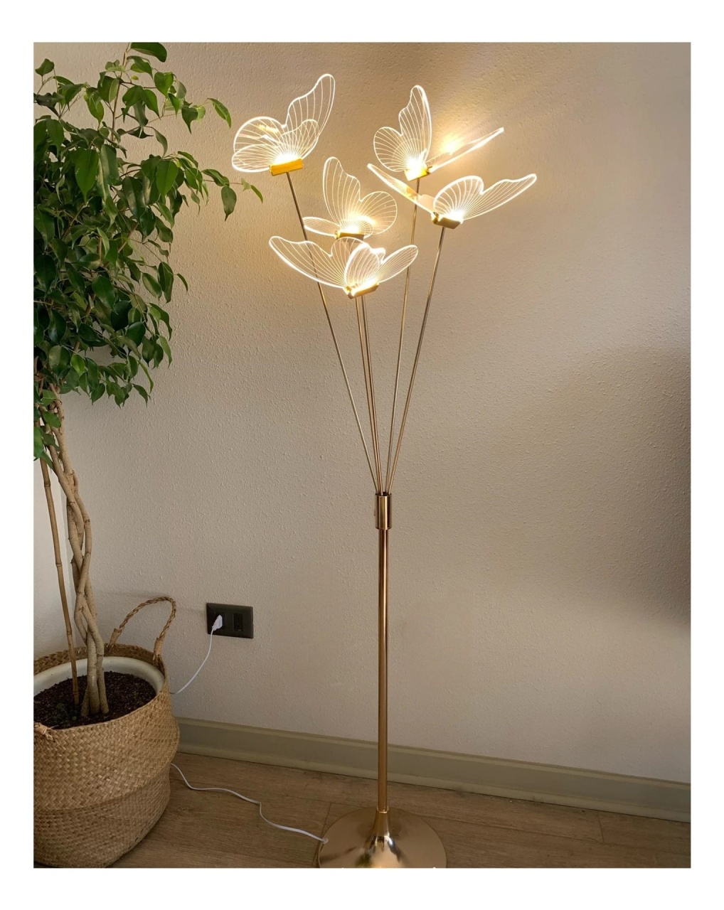 Lampadar de podea, 5 x LED, model fluturi