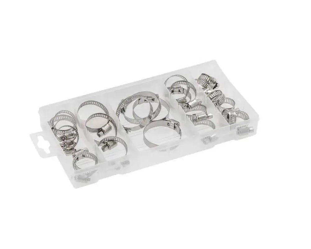 Set 40 coliere metalice Hogert, din otel zincat, latime 9 mm