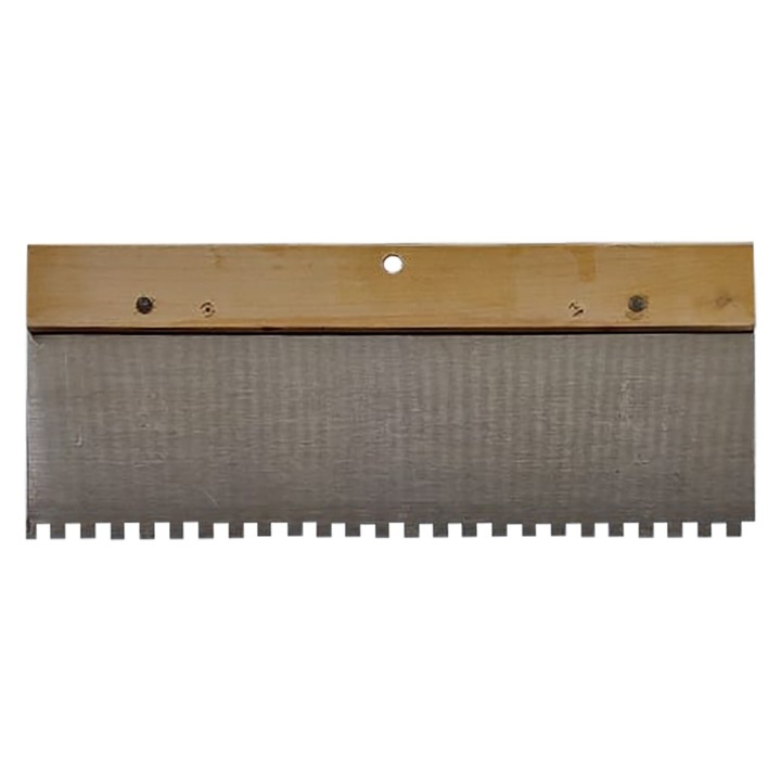 Spaclu zimtat 220 mm, freton pieptene, maner lemn, Bossram