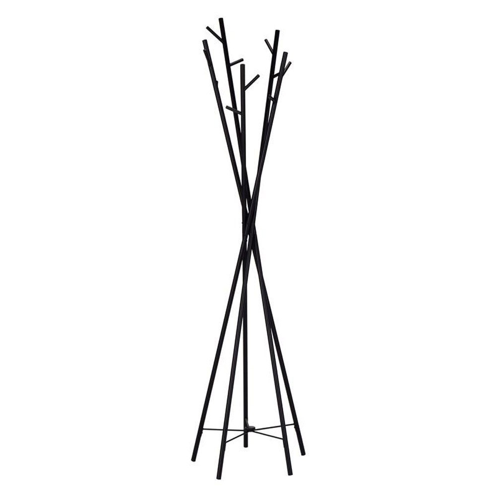 Cuier metalic HM W35, tip pom, cu 15 agatatori, pentru hol, salon, negru