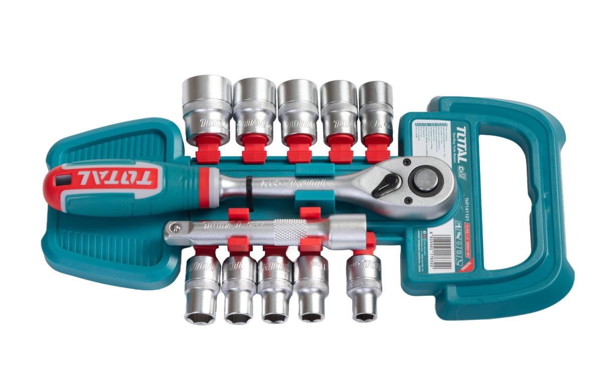 TOTAL - TRUSA DE CHEI TUBULARE 1/2 CU ANTRENOR 12 PIESE (INDUSTRIAL)