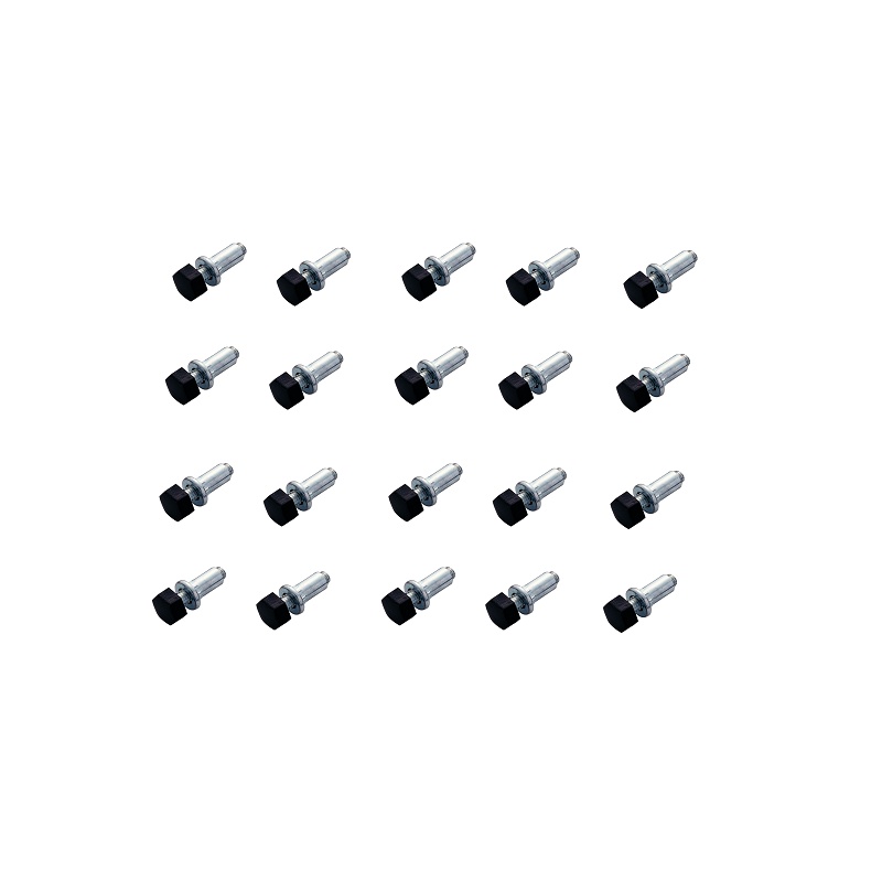 Picior M6 hexagonal negru set 20