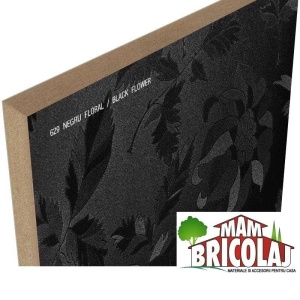 Panou MDF lucios Flower Black 629