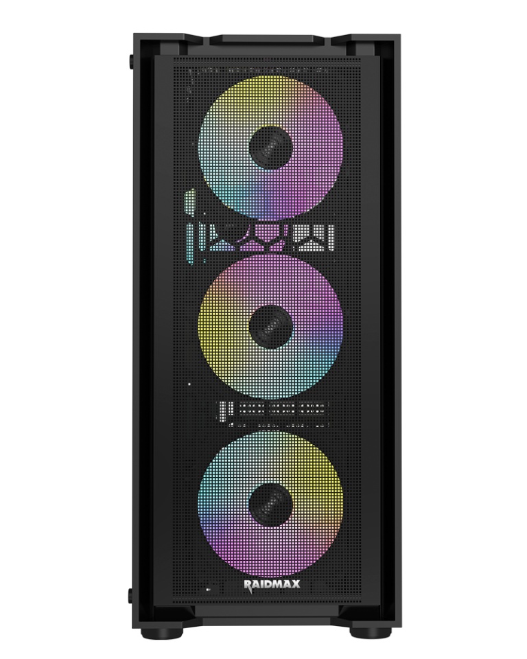 Kuciste Raidmax Vector 216, 4 x RGB fan, glass window, V216TBF, Black