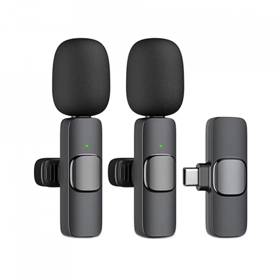 Set 2 Microfoane Tip Lavaliera E-Boda Duo-Rec, USB-C, Functie Noise ...