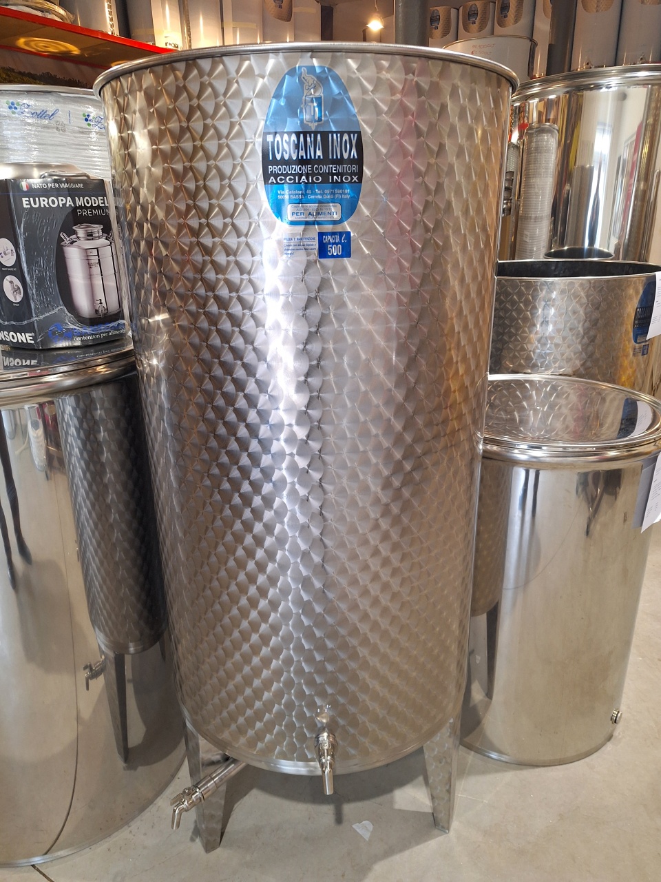 Cisterna inox vin fund inclinat 500L ARIA S - TOSCANA INOX