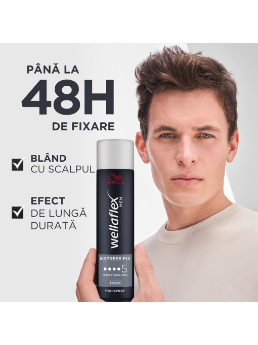 WELLAFLEX Men Express Fix, fixativ pentru coafat, cu fixare ultra ...