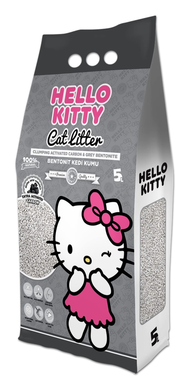 HELLO KITTY 5L Cat Litter Active Carbon - klupčajući posip za mačke