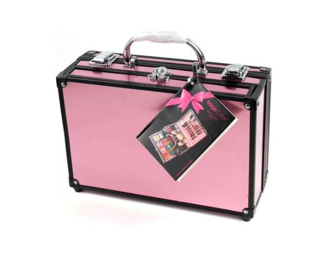 Trusa Machiaj + Geanta depozitare cosmetice Magic Color Makeup Kit Pink ...