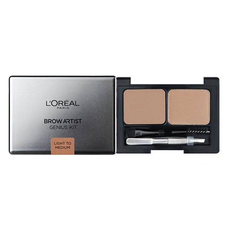 Kit Fard sprancene Loreal Brow Artist Genius Kit Nuanta Light to Medium