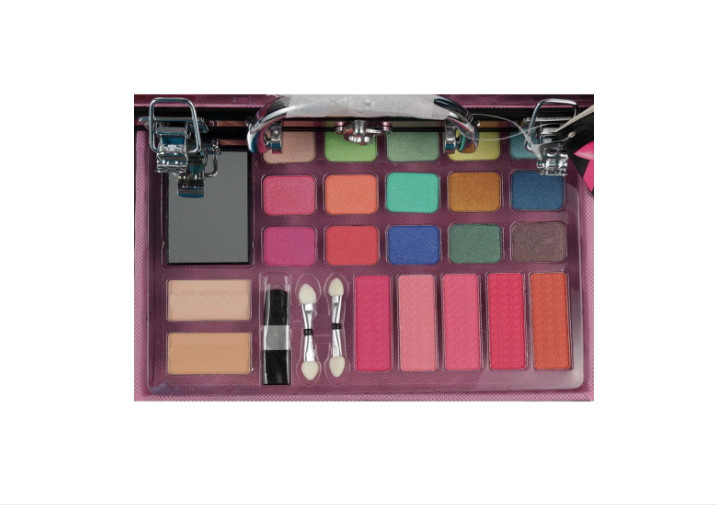 Trusa Machiaj + Geanta depozitare cosmetice Magic Color Makeup Kit Pink ...