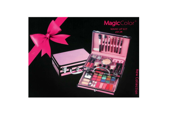 Trusa Machiaj + Geanta depozitare cosmetice Magic Color Makeup Kit Pink ...