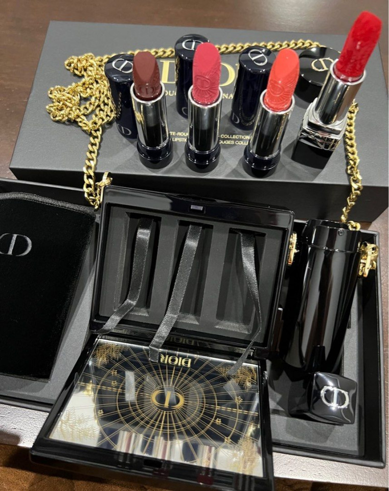 Set 4 Ruj de buze, Dior, Rouge Dior Minaudiere, Limited Edition Clutch ...