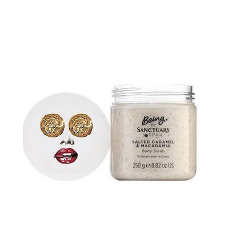 Scrub de corp, Sanctuary Spa, Caramel Sarat si Macadamia, 250 g