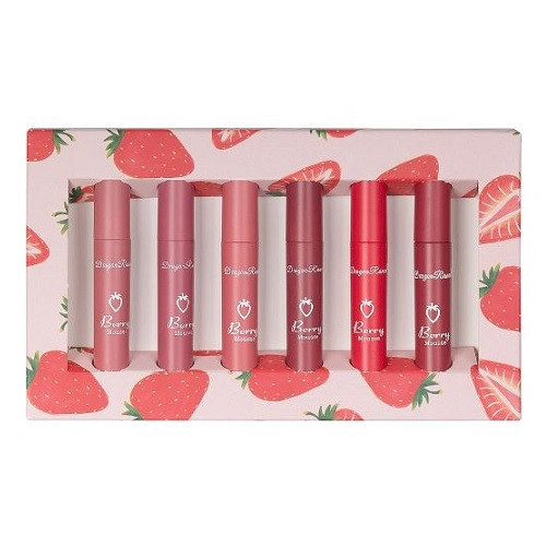 Set 6 rujuri lichide mate, Makeup, Matte, Strawberry, 02