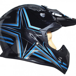 Casca moto cross Safebet Neon Blue - marime M