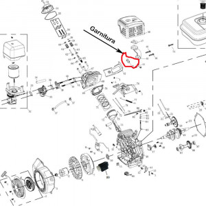 Garnitura evacuare motocultor Ruris 918, 818k