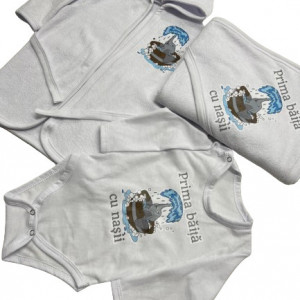 Set prima baita, Elefantul cu umbrela, bleu, 3 piese, en gros