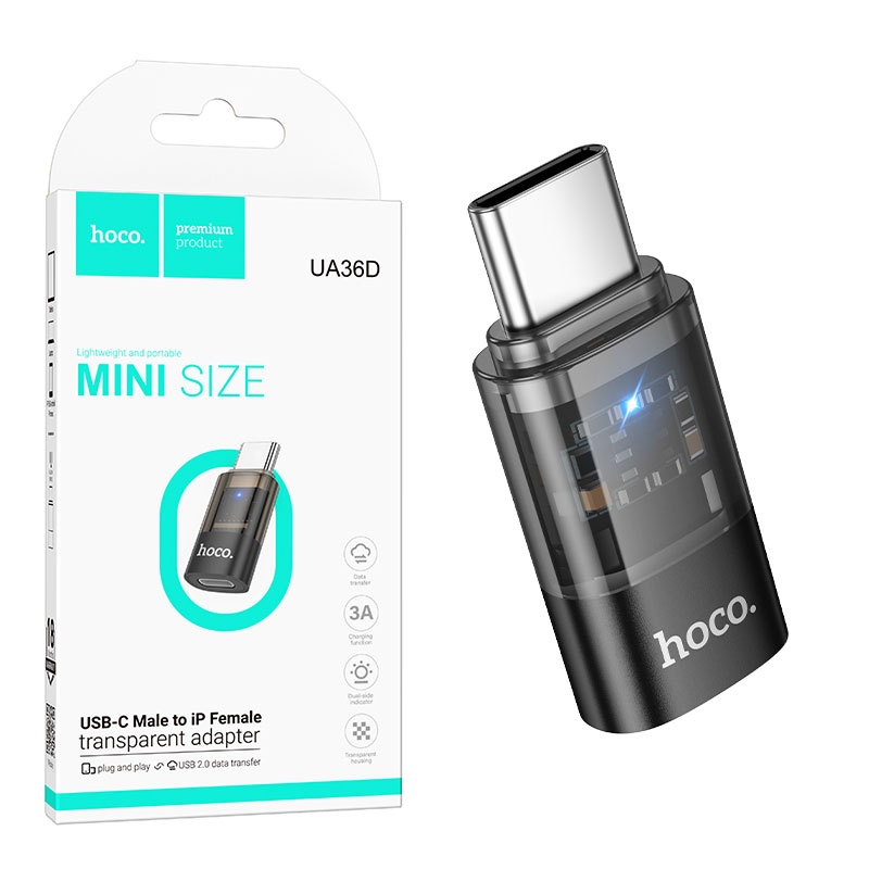En-gros B2B – Adaptor Hoco UA36D USB-C la Lightning 3A | ALLDIS